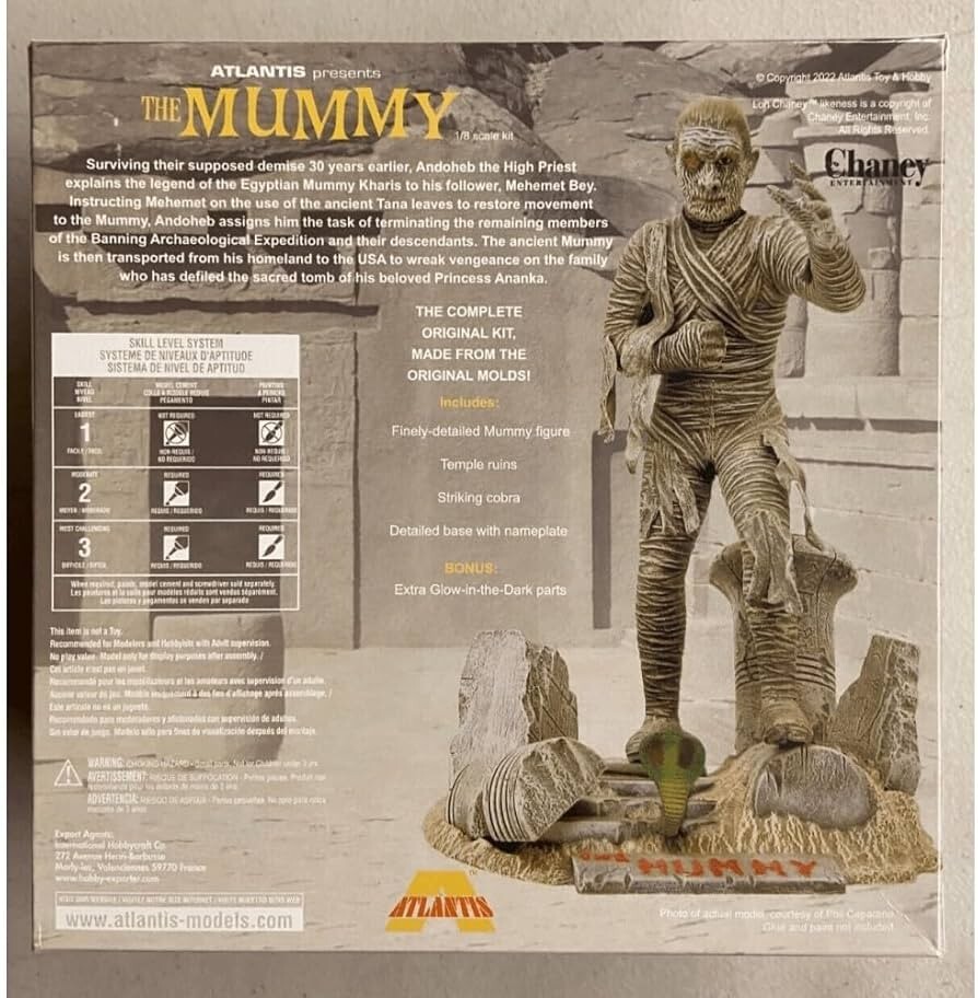 Atlantis (Aurora) 452 Lon Chaney THE MUMMY Diorama plastic model kit 1/ ...