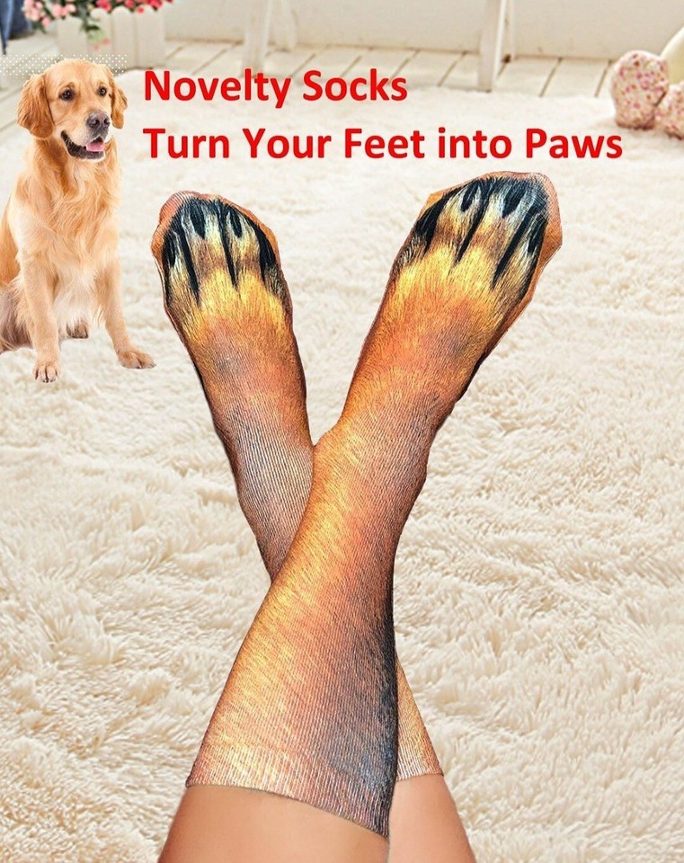 New Unopened Aimfar Brand - Dog Paws Funny Animal Paw Socks Novelty ...