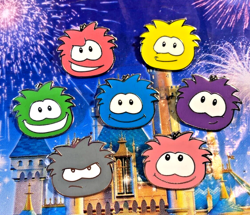 🐧 Disney Club Penguin Puffles 7 Pin Set - Puffles 7 Colors Disney ...