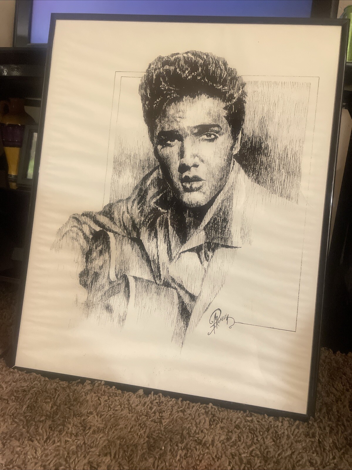 Elvis Presley Drawing PRINT/ Signed And Drawn By Robert Stephen