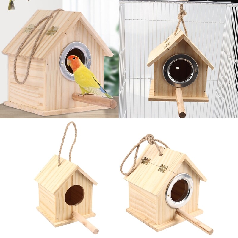Bird Nesting Houses Parakeet Nest Box Outside Bird House for Parrots ...