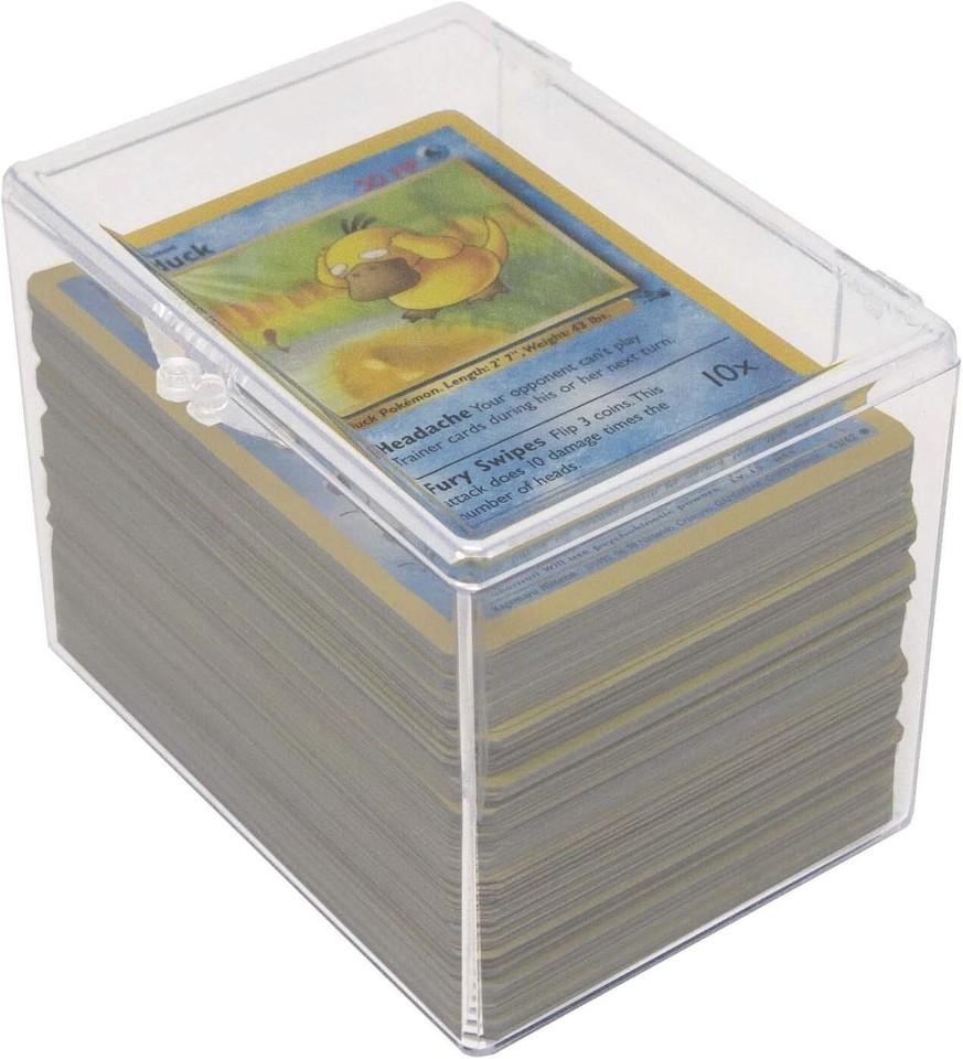 3x BCW Hinged Boxes Hold 150 Trading Cards – Clear Plastic Storage ...