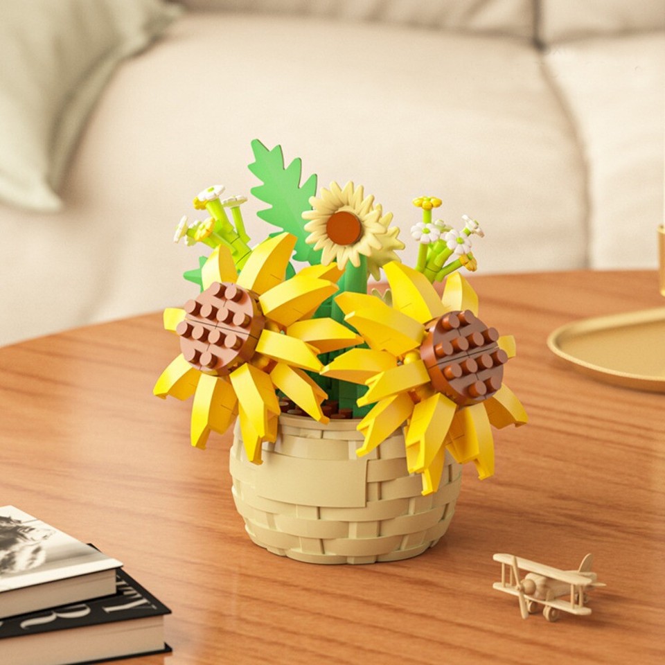 Interesting Flower Baskets DIY Potted Plants Model New Building Blocks ...