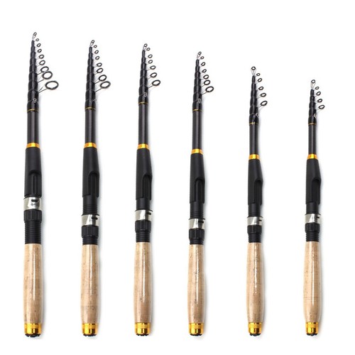 Telescopic Fishing Rod Useful Small Short Sea Pole Black for Bass Trout ...