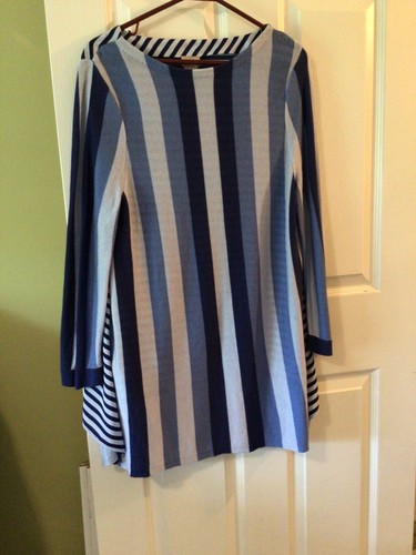 CHICO'S LADIES BLUE MULTI COLOR STRIPED TOP SIZE 1 | eBay