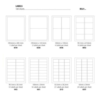 Blick Copier Labels A4 2 (199.6 x 143.5mm) per Sheet, 100 Sheets | eBay UK