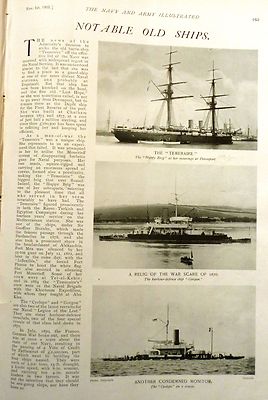 1903 HMS TEMERAIRE AFTER BARBETTE MUZZLE LOADER ~ GORGON & CYCLOPS OLD ...