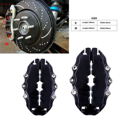 4Pcs Universal 3D Black Front+Rear Car Disc Caliper Brake Cover Car ...