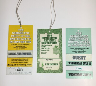 Democratic Convention Passes Lot Of 3 (1976 - 1980) | eBay