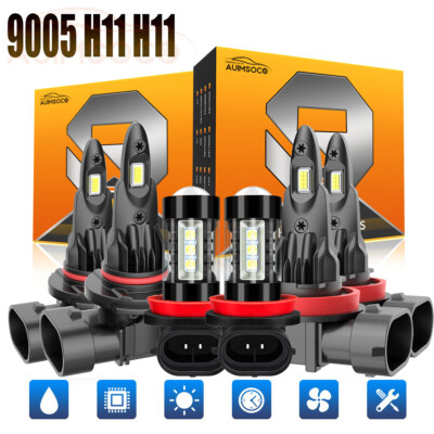 For Ford Edge 2007-2009 2010 LED Headlight High Low Fog Light Bulbs ...