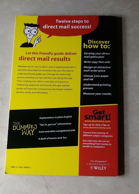 Direct Mail for Dummies by Richard Goldsmith (2000, Trade Paperback ...