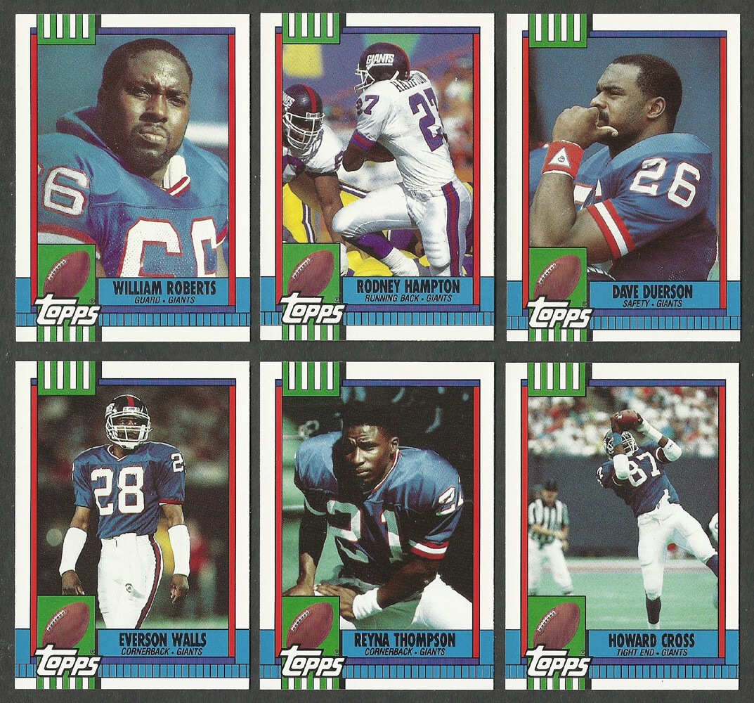 1990 Topps Traded New York Giants 6 card Team Set Everson Walls Rodney ...