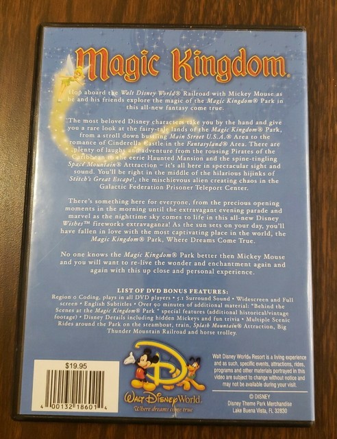 Disney World Magic Kingdom Where Dreams Come True DVD for sale online ...