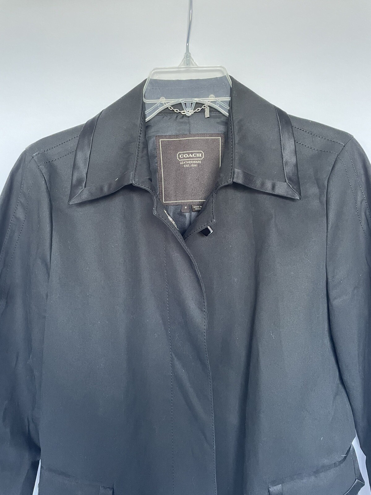 Coach Women's Black Trench Coat Turn Lock Size 6 - Gem