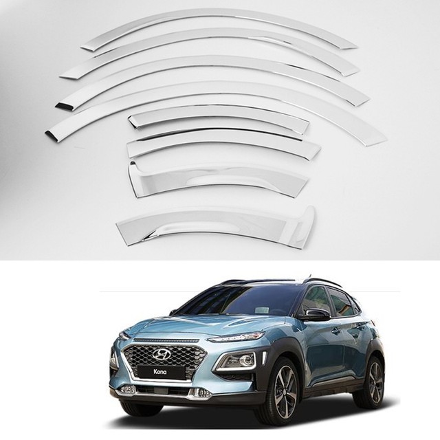 Front, Rear Fender Protector Chrome Molding Garnish For Hyundai Kona ...