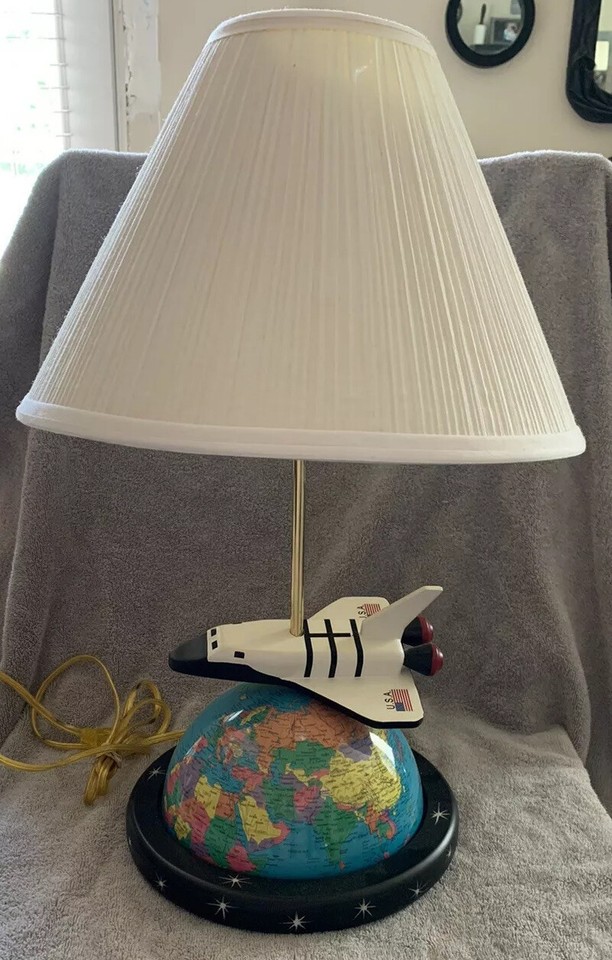 NASA Space Shuttle on Earth Half Globe Table Desk Lamp Night Light Boys ...