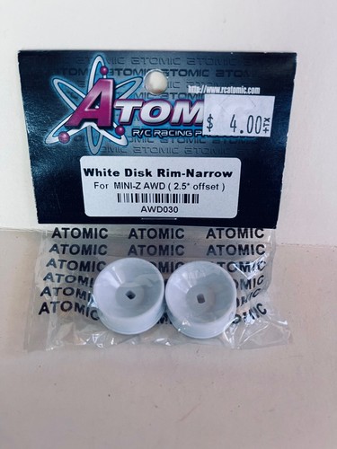 Atomic RC Mini-Z AWD White Disk Rim Narrow (2.5* offset) white AWD030 ...