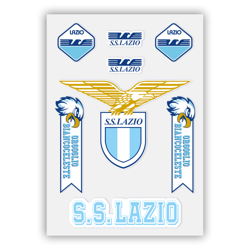 ADESIVI SQUADRE CALCIO LAZIO Stickers Football Club Sport Team Serie A ...