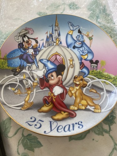 Walt Disney World 25th Anniversary Plate 1996 Mickey Mouse 25 Magical ...