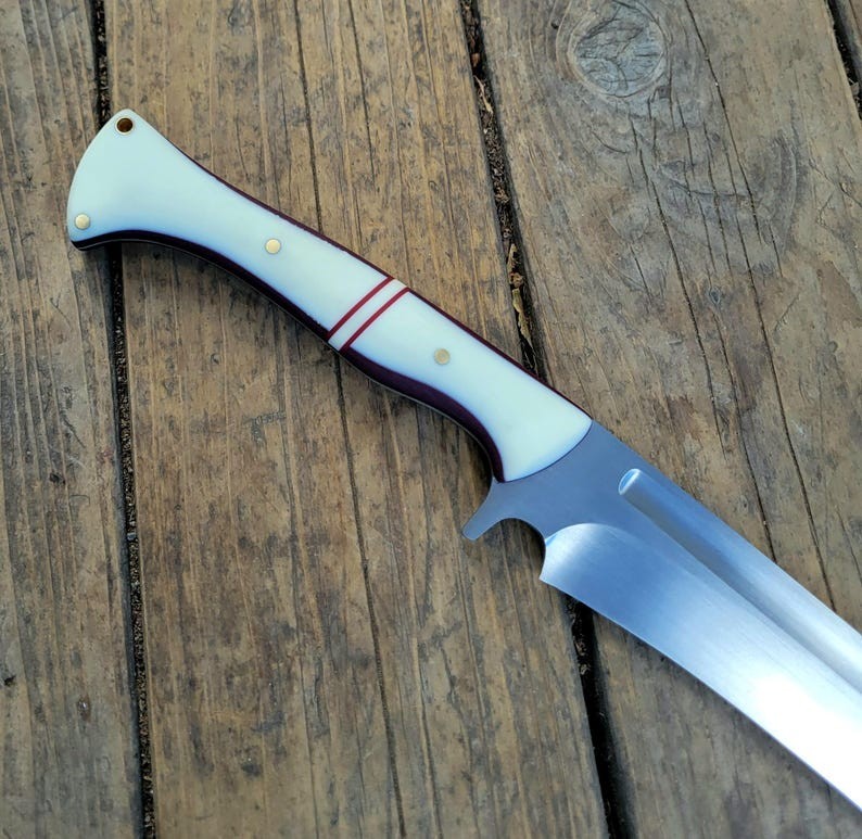 Custome Handmade Carbon Steel Blade Short Machete Sword Hunting Sword ...