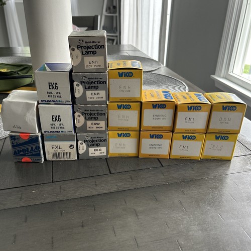 Lot Of 18 a/v photo projection lamp projector bulb 120v, 250w Wiko, GE ...
