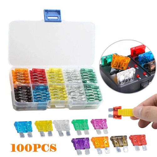 100pcs Automobile Fuse Middle Piece Fuse Assortment Box for Car Medium ...