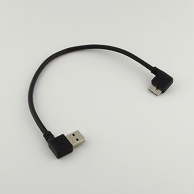Micro USB 3.0 Type B Male Left Angle to Left 90° Angle A Male Data ...