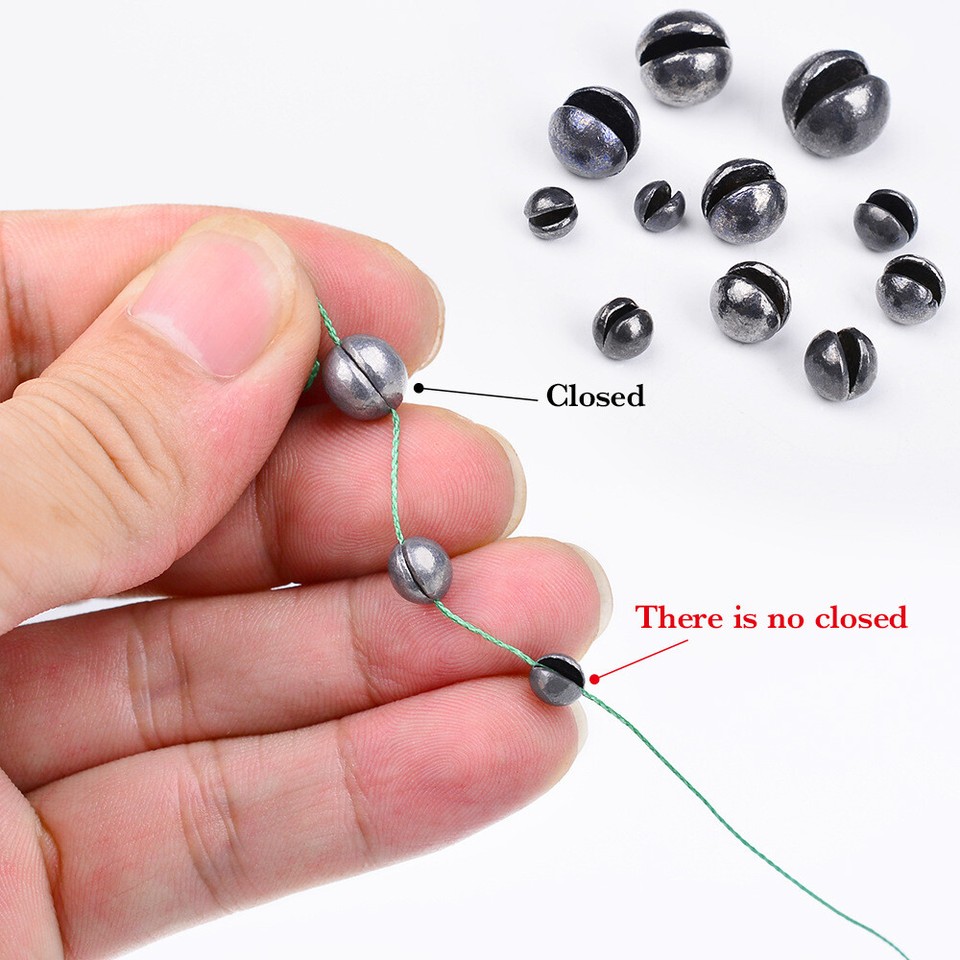 50PCS Round Split Shot Sinker Removable Fishing Weight Sinkers 0.5-5G ...