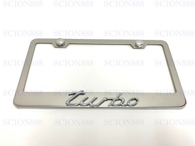 1pc 3D TURBO Emblem Badge Stainless Steel Chromed Metal License Plate ...