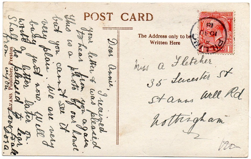 P C Post Office Pilling Nr Knott End Lancashire P U 1918 R P Good Cond ...