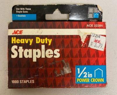 ACE HARDWARE HEAVY DUTY STAPLES 1/2 " POWER CROWN 1000 STAPLES | eBay