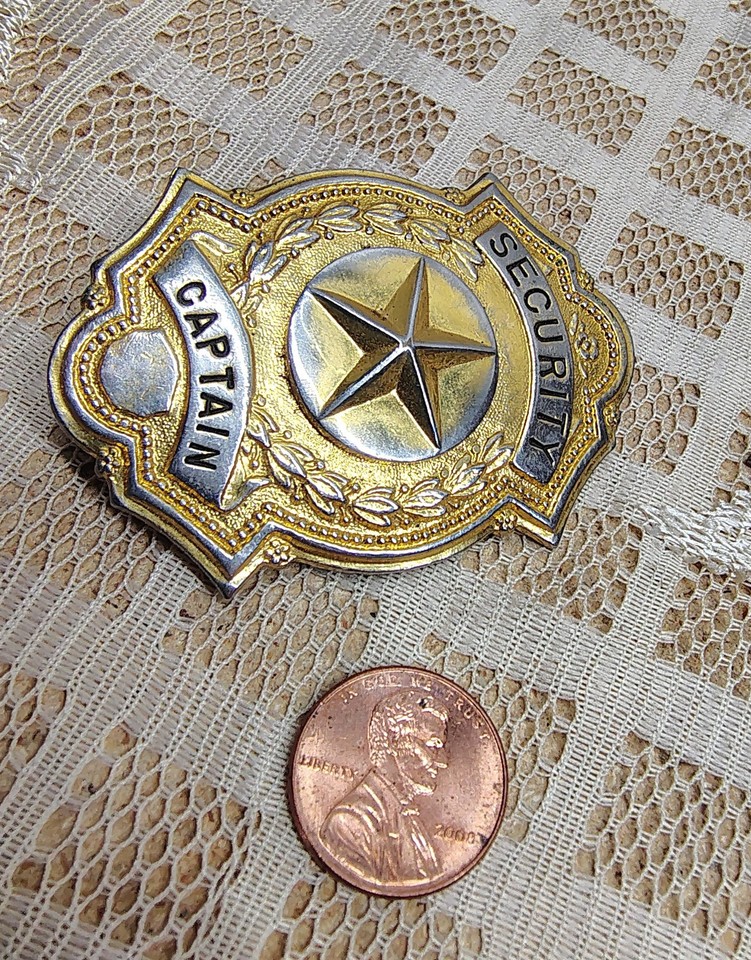 Obsolete SECURITY CAPTAIN Star Badge PINBACK Vintage | eBay