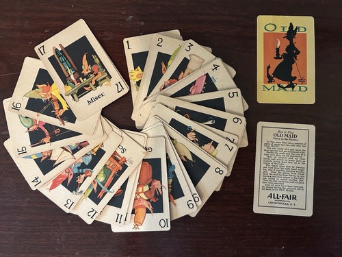 Vintage Vernon Grant 1932 Old Maid Playing Card Game Artwork Complete ...