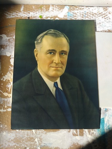 Price Drop - a young President FDR 12" X 16" COLOR Lithograph 1933 ...