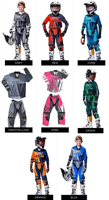 Kids motocross kit set Wulfsport Ventuno MX motorbike shirt & trousers ...