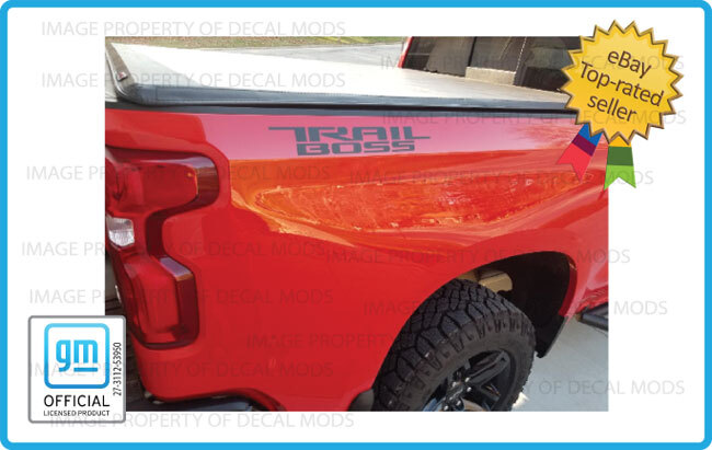 Set of 2: Silverado TRAIL BOSS decals side stickers graphic matte black ...
