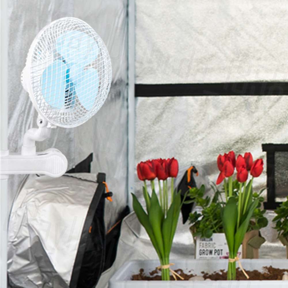 180mm 90° Hydroponics Oscillating Clamp Clip Fan 2 Speed Fan Grow Tent ...