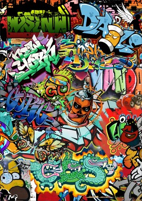 3 x A4 Graffiti Street Art Sticker Bomb sheet Vinyl Decal Wrap Car Van ...