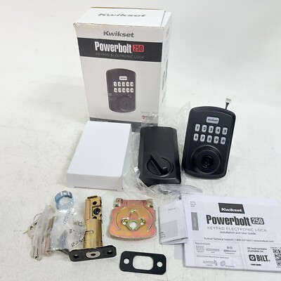 Kwikset Powerbolt 250 Matte Black Single Cylinder Smart Lock Deadbolt ...