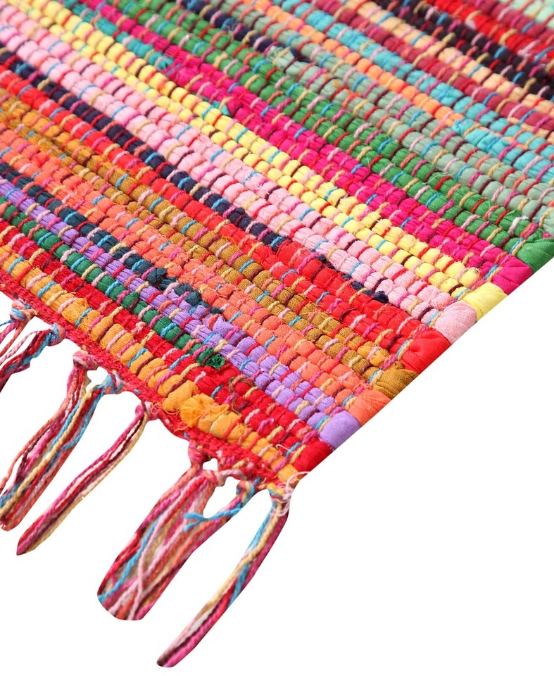 Rag Rug Festival Rugs Multicolour Rainbow Mat Cotton Hand Made ...