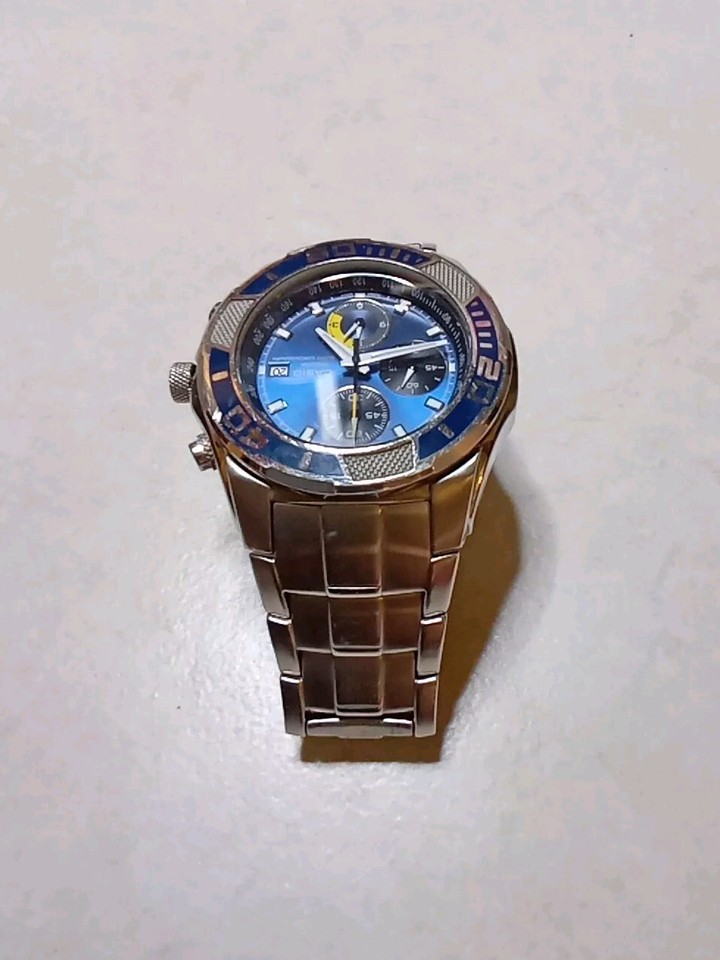 Casio Duro Watch Men 40mm Blue 4726 MSY-502 Date 200M Chronograph Alarm ...