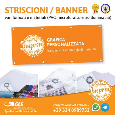 Striscione Banner Pubblicitario VARIE DIMENSIONI E MATERIALE PVC ...