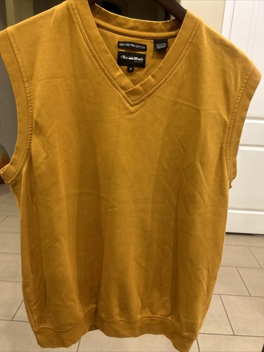 Men’s Bolle Golf Pima Cotton Vest Mustard Color Size Medium | eBay