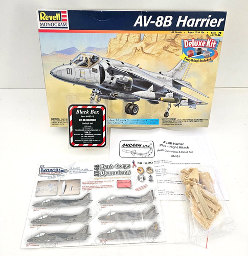 1/48 REVELL AV-8B HARRIER + BLACK BOX RESIN COCKPIT + AMRAAM NIGHT ...