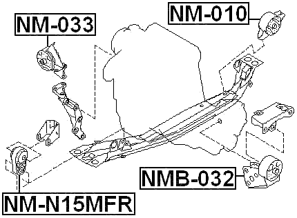 Rear Engine Mount For Nissan 11320-0M000, 11320-0M002, 11320-50Y00 ...