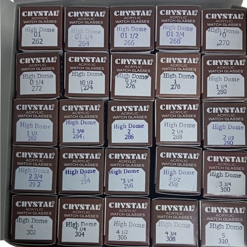 Assortment Watch Crystals 250pcs High Dome Plastic Crystals Size 26.2 ...
