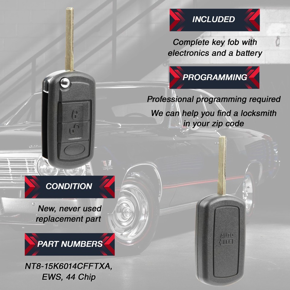 Remote Key Fob Flip for 2005-2011 Land Rover LR3 Range Rover (NT8 ...