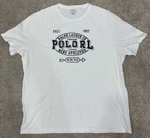 Polo Ralph Lauren White Graphic T Shirt Size XL Crew Neck Short Sleeve ...