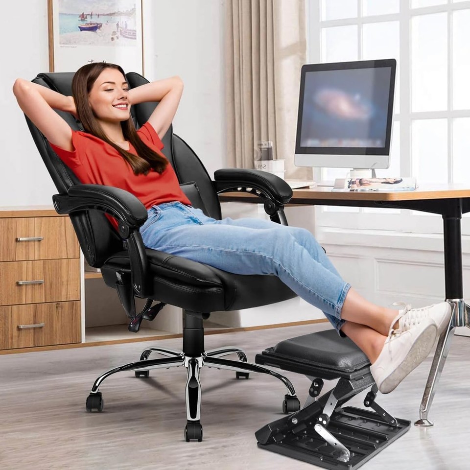 Foot Rest for Under Desk at Work,Height Adjustable Infinite Angle ...