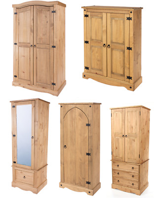 Solid Waxed Pine Corona Bedroom Cupboards Cabinets Storage Unit ...